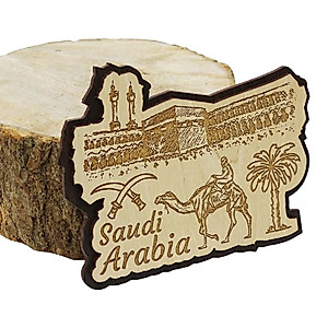 Printtoo Saudi Arabia Wooden Engraved Fridge Magnet Souvenir Collectibles Gift