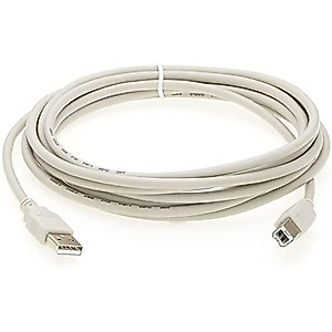 15ft DIGITMON Ivory A-Male to B-Male USB 2.0 High Speed Printer Cable for Brother HL-L2370DW XL Monochrome Laser Printer Printer