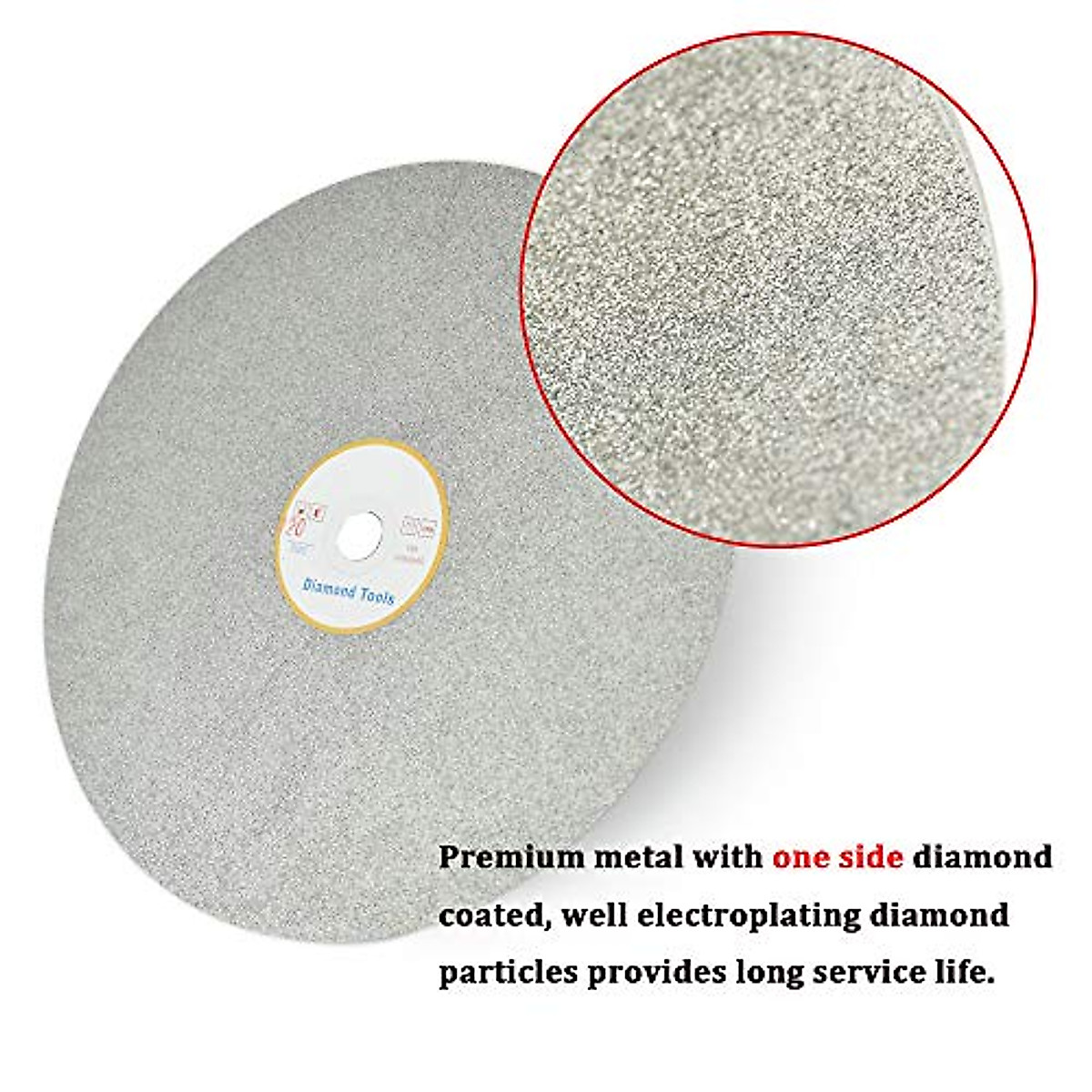 SCOTTCHEN Diamond Flat Lap Wheel 8" x 1/2" Grinding Sanding Disc Lapping Polishing Disc-120 Grit