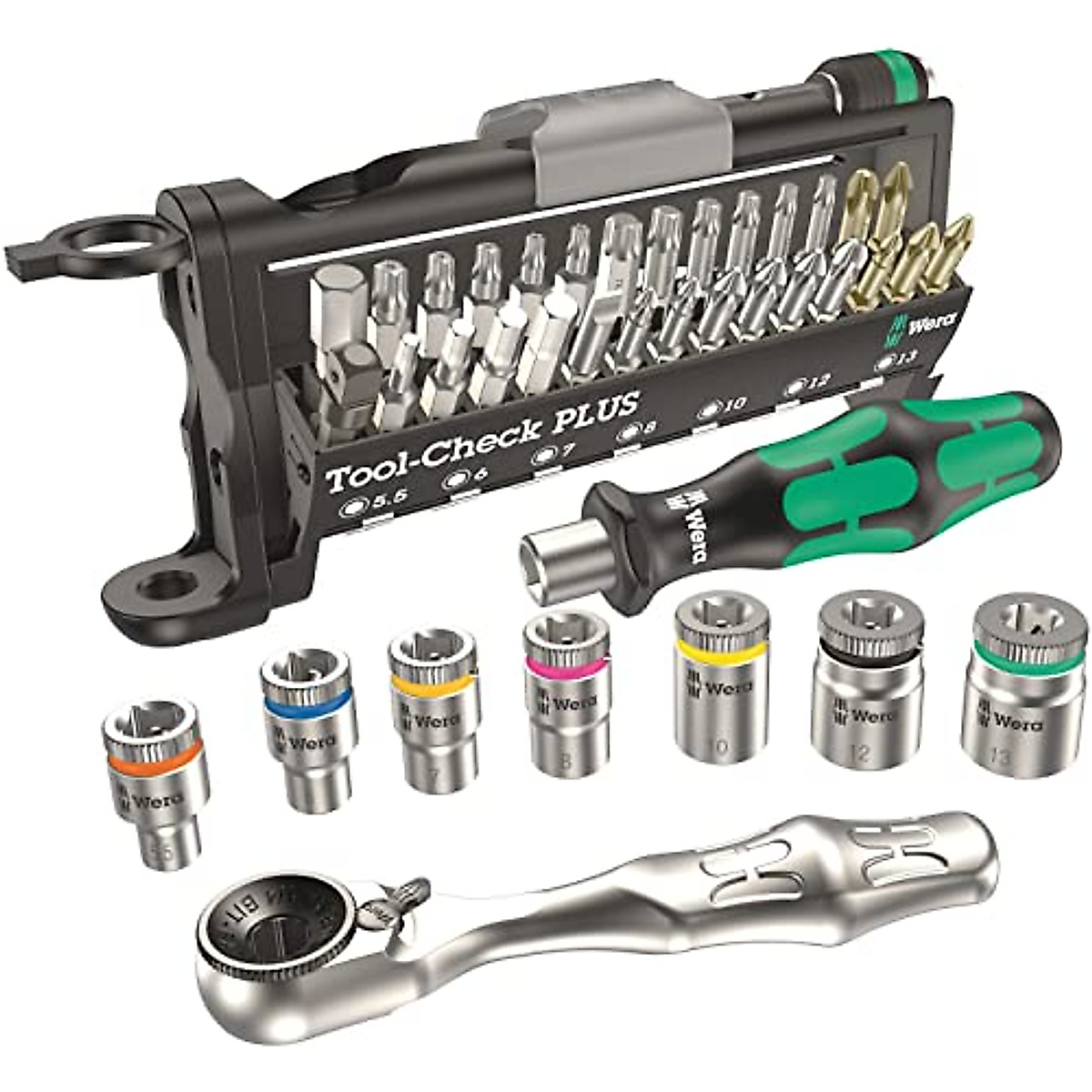 Wera 056490 Tool-Check Plus Bit Ratchet Set with Sockets - Metric