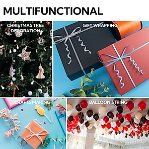 HimBen 500 Yards 3/16" Curling Ribbon White, Balloon String Curly Ribbon 1 Roll for Gift Wrapping, Birthday Wedding Party Festival Decoration, Baby Shower, Art Crafts, Florist Flowers