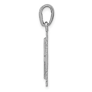 IceCarats 14K White Gold Jerusalem Holy Cross Necklace Religious Pendant Jesus Christ Charm 30mm x 24mm - Pendant Only