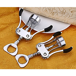 Wing Corkscrew Red Wine Bottle Opener,Zinc Alloy Stainless Steel Multifunction Beer Cap Opener Wine Bottle Stopper Opener