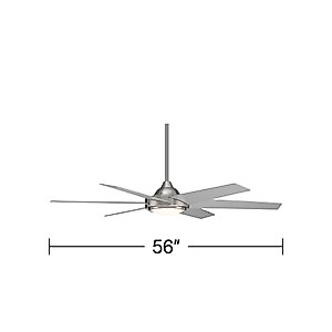 Casa Vieja 56" Estate Modern 6 Blade Indoor Outdoor Ceiling Fan with Light LED Remote Control Brushed Nickel White Diffuser Damp Rated for Patio Exterior House Porch Gazebo Garage