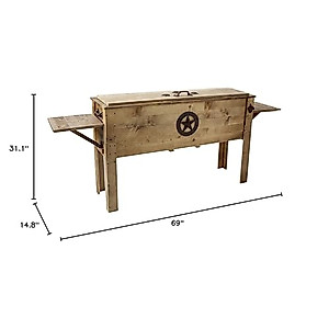 BACKYARD EXPRESSIONS PATIO · HOME · GARDEN 913284-NM Outdoor Beverage Cooler for Patio-87 Qt. w/Folding Side Tables-Rustic Brown-Backyard Expressions, 87 Quart, Natural Wood
