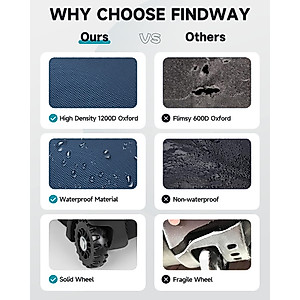 Findway Golf Travel Bags for Airlines with Wheels and ABS Hard Case Top, Protect Your Clubs, Waterproof 1680D Oxford Fabric and Oversize Tank Wheels, Lightweight and Easy to Maneuver
