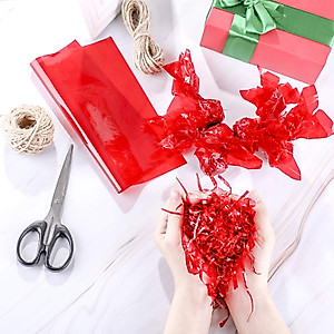 Outus Cello Sheets Cellophane Wraps, 8 by 8 Inch, 8 Colors, 104 Pieces (Red)