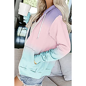 YOCUR Sudaderas Para Mujer Zip Top Womens Hoodie Multicolor Sweatshirt Fall Lightweight Long Sleeve Sweater Purple S