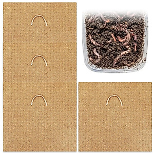 Peosaard Worm Blanket 4Pcs 24x24in Jute Fiber Easy Cutting Worm Bin Blanket for Composting with Pull Ring Foldable Worm Blankets for Worm Farm Worm Composting Bin, Worms for Composting