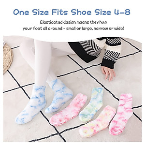 WYTartist Fluffy Socks for Women Winter Thick Warm Fuzzy With Grippers Socks For Home Bed Floor Girls Socks Chirstmas Gifts (Set H)