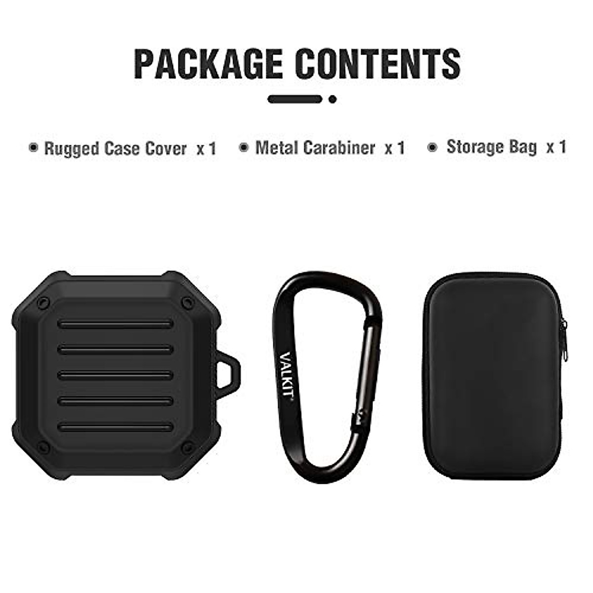 Valkit Compatible Samsung Galaxy Buds 2 Pro/Buds 2/Buds Pro/Buds Live Case for Men with Keychain, Full Body Rugged Shockproof Earbuds Protective Skin Case for Galaxy Buds 2/Pro/Live