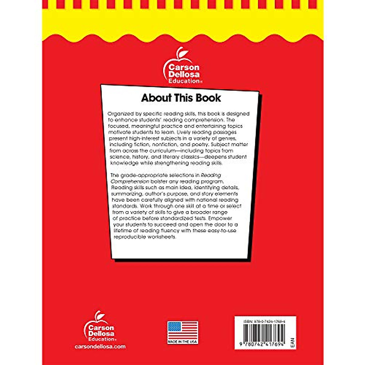 Carson Dellosa The 100+ Series: Reading Comprehension Workbook?Grades 7-8 Language Arts Learning, Fiction, Nonfiction, Poetry Passages With Closed- and Open-Ended Questions (128 pgs)