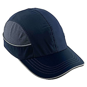 Ergodyne Safety Bump Cap, Baseball Hat Style, Comfortable Head Protection, Long Brim, Skullerz 8950, Navy Blue, Long