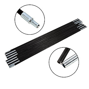 Tent Pole Support, 2 pcs 7 Sections Outdoor Camping Fiberglass Tent Pole Replacements Rod Double Tent Pole Support Frames Kit Tent Support Replacement Accessories for Camping Backpacking Hiking