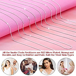 Paxcoo 30 Pack Necklace Jewelry Chain Bulk Silver Snake Chain Necklace for Jewelry Making, 1.2 mm (22 Inches)