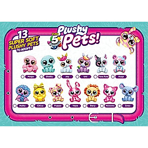 5 Surprise Plushy Pets Series 1 by ZURU (3 Pack) Cute Stuffed Animal Miniature Toys, Amazon Exclusive, Mystery Collectible Plushies for Kids and Girls