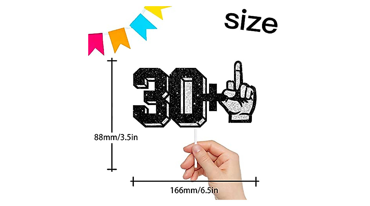 Happy Birthday 30＋1 Middle Finger Cake Decor 31st Birthday Cake Topper ...