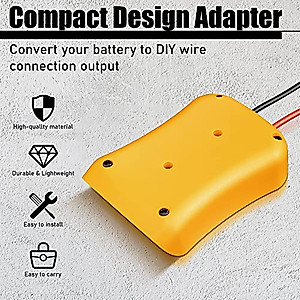 Power Wheels Battery Adapter for Dewalt 20V Battery, Power Wheels Battery Conversion Kit with Fuse and 14 Gauge Wire Connector for RC Car,Trucks,Toys, Robotics and Work Lights for DIY Projects