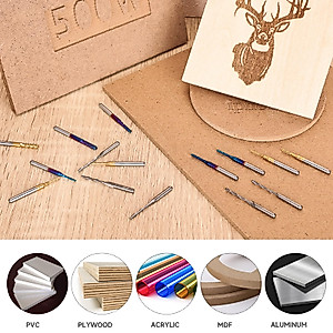 40pcs End Mills CNC Router Bits, 1/8 inch(3.175mm) Shank CNC Milling Carving Bit Set Including 2-Flute Flat & Ball Nose Spiral Bits, Nano Blue Coat & Titanium Coat End Mill, Suitable for ER 11 Collet