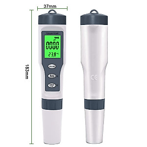 Paddsun 3 in 1 Digital PH Meter with ATC PH Tester, TDS/PH/Temperature Meter, 0.01 Resolution High Accuracy Pen Type Tester, Water Tester for Water, Wine, Spas and Aquariums