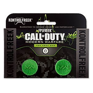 KontrolFreek FPS Freek Call of Duty Modern Warfare for Xbox One Controller | Performance Thumbsticks | 1 Low-Rise Convex, 1 High-Rise Concave | Green