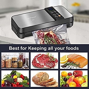 DUXANO Vacuum Sealer Machine, 85kPa Pro Vacuum Food Sealer with Built-in Cutter and Bag Storage (2 bag rolls)