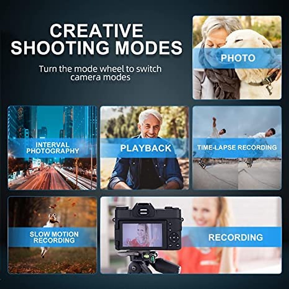 Monitech Compact Digital Camera, 4K Vlogging Camera with Wide-Angle & Macro Lens, Camera for Photography with External Mic, 32GB TF Card