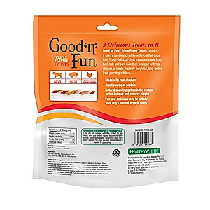 Good'n'Fun P-94188 Triple Flavor Twists Dog Chews, One Size