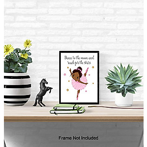 Black Wall Art for African American Girl Black Girl Gifts African American Girl Gifts - African American Wall Art - Afro Wall Art - Ballerina Wall Decor - African American Little Girls Room Decor 8x10