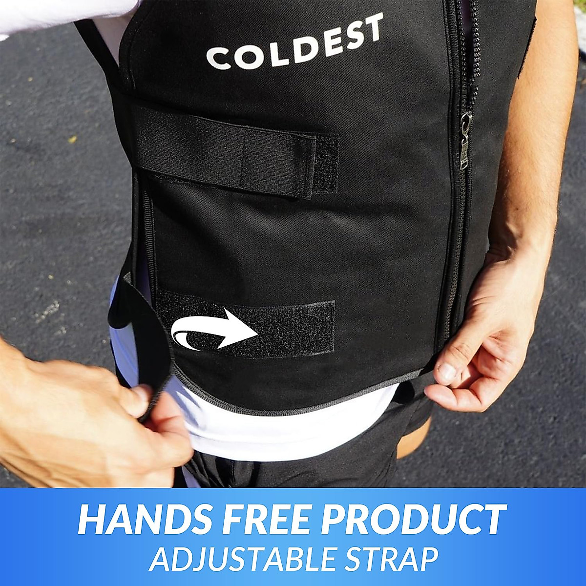 Coldest Cooling Vest - Adjustable Vest Jacket for Hot Weather, Reusable Ice packs, Ice Vest for Men & Women for Cycling, Running, Athletes