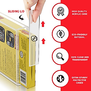 Acrylic Video Game Box Storage Case for Nintendo NES Video Game Box - 4MM Thick, Anti-Dust, Anti-UV, and Acid-Free Clear NES Holder, Video Game Covers by EVORETRO (Pack of 2)