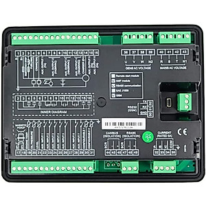 YFYIQI Automatic Start/Stop Engine Set Controller Genset Controller with SMS Function Silicon Panel Pushbuttons RS485 Communication Port Frequency 50/60Hz