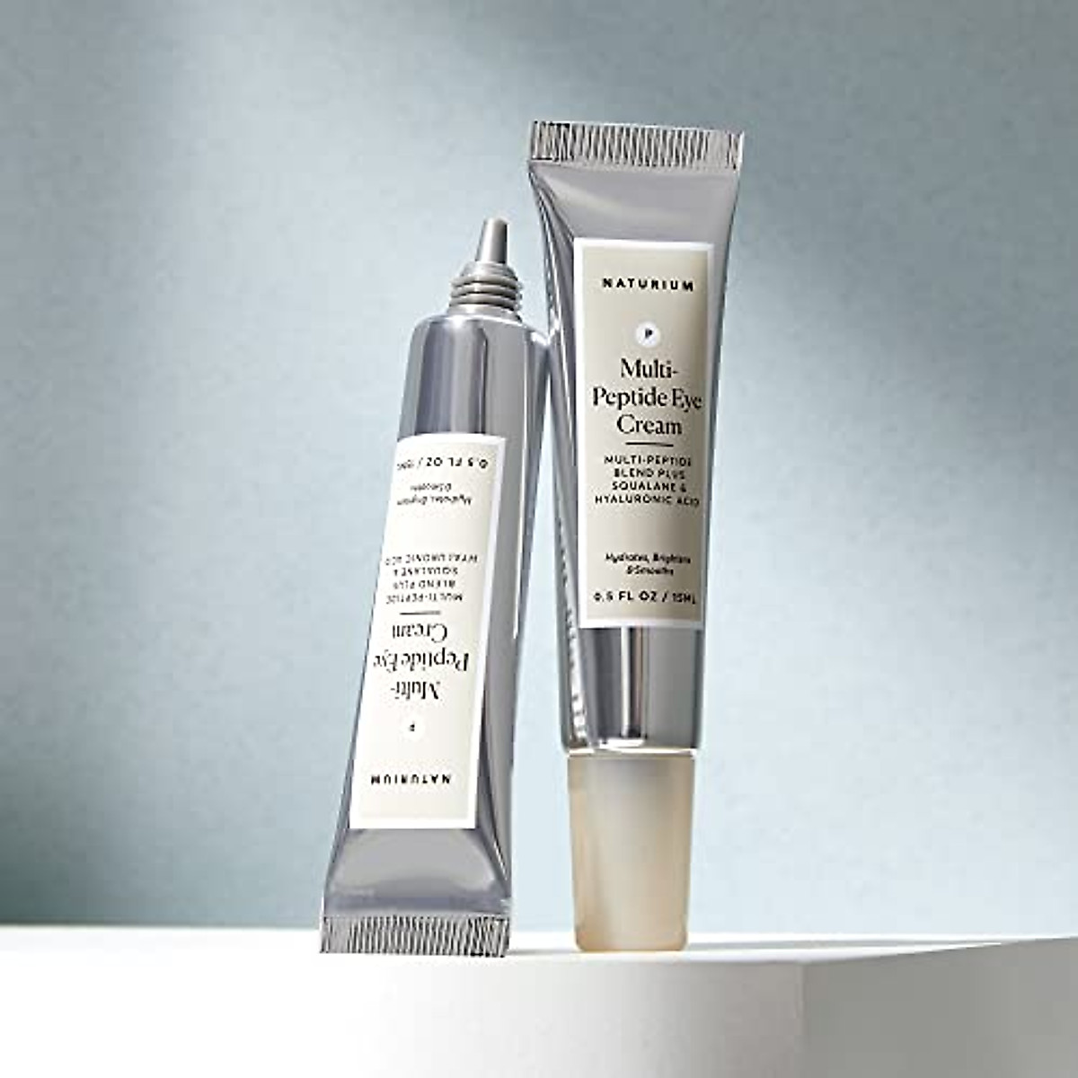 Naturium Multi-Peptide Eye Cream Plus Squalene & Hyaluronic Acid, Smoothing & Anti-Aging Skincare, 0.5 oz