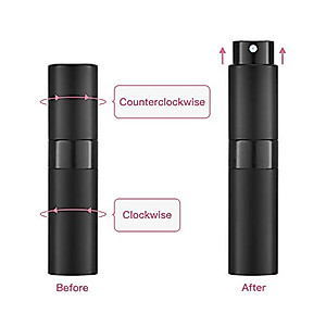 Tekson Travel Perfume Atomizer Refillable 8ml (5 PCS), Travel Cologne Sprayer Mini, Perfume Bottle Empty Small (5 Colors)