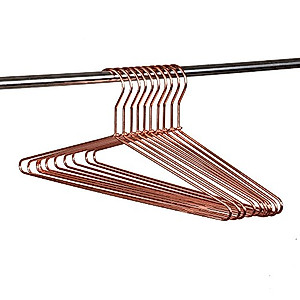 Quality 17" Rose Gold Sturdy Metal Hanger 30 Pack, Copper Clothes Hangers, Heavy Duty Coat Hangers, Standard Suit Hangers for Jacket, Shirt, Dress (30)