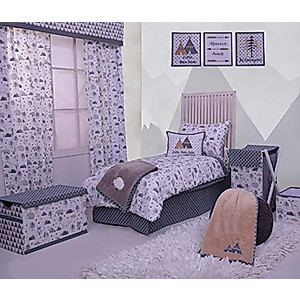 Bacati Woodlands Grey/Beige Neutral Cotton Nap Mat, Beige/Grey