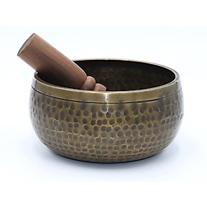 Tibetan Hand Hammered LINGAM Singing Bowl Set- For Meditation, Yoga, Sound Therapy, Spiritual Healing, Prayer, Mind and Body Relaxation