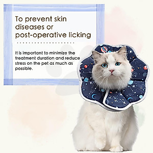 Icygum Soft Cat Recovery Collar,Adjustable Cat Cone,Cat Protective Cone Collar After Surgery,for Cats (Starry Sky, M)