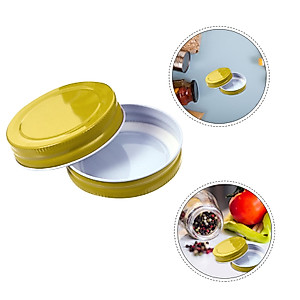 SHOWERORO 12Pcs Leakproof Tinplate Mason Jar Lids Sealing Caps for Bottles Storage Solid Covers for Canning and Preserving Fits Standard Jars