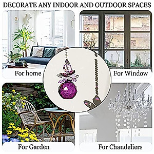 H&D Hanging Crystal Angel Suncatcher Rainbow Maker Guardian Angel Ornament for Home Window Decor (Purple)