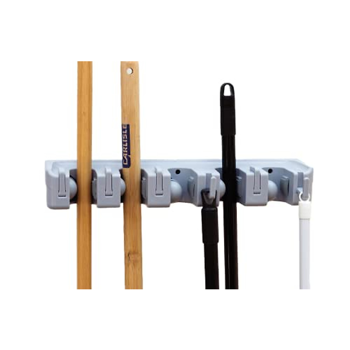 Carlisle FoodService Products 4073700 Roll ’N Grip ABS Plus Broom and Brush Holder, 16-1/2" Length x 2-3/4" Height x 3-1/2" Depth, Light Blue