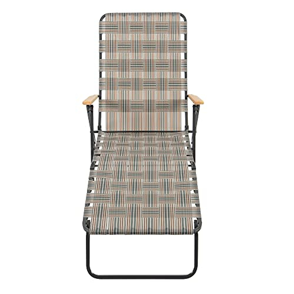 CAMP&GO 4-Position Folding Web Lawn Beach Lounger Chair, Multi