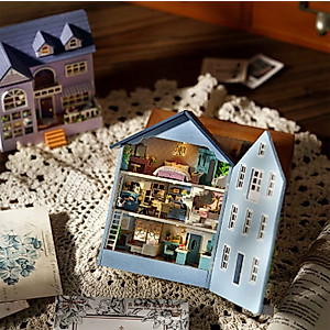 Flever Dollhouse Miniature DIY House Kit Creative Room with Furniture for Romantic Valentine's Gift (Molan House)