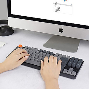 Keychron K8 Hot-swappable Wireless Bluetooth 5.1/Wired USB Mechanical Gaming Keyboard, Tenkeyless 87 Keys Computer Keyboard with Gateron G Pro Brown Switch RGB Backlight N-Key Rollover for Mac Windows