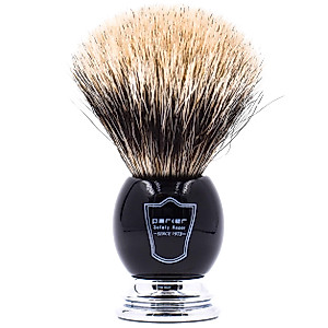 Parker 96R Men's Safety Razor Shave Set - Includes Parker Luxurious 3-Band Pure Badger Shave Brush, Deluxe Chrome Shave Stand & Parker 96R Butterfly Open Safety Razor