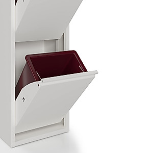 CEHA Metal Tilt-Out Multipurpose Cabinet with Hideaway Drawers- Durable Bathroom/Kitchen/Pantry/Kids' Room Organizer - Wall Mountable Versatile Separator, Double, 11" x 37" x 13", White