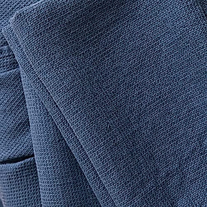 LinenMe 07799 Waffle Washed Linen Bath and Hand Towel Set, Indigo