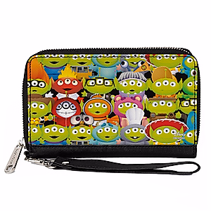 Buckle-Down Women's PU Zip Around Wallet Rectangle-Pixar Studios Collection, 7.5"x4.5"