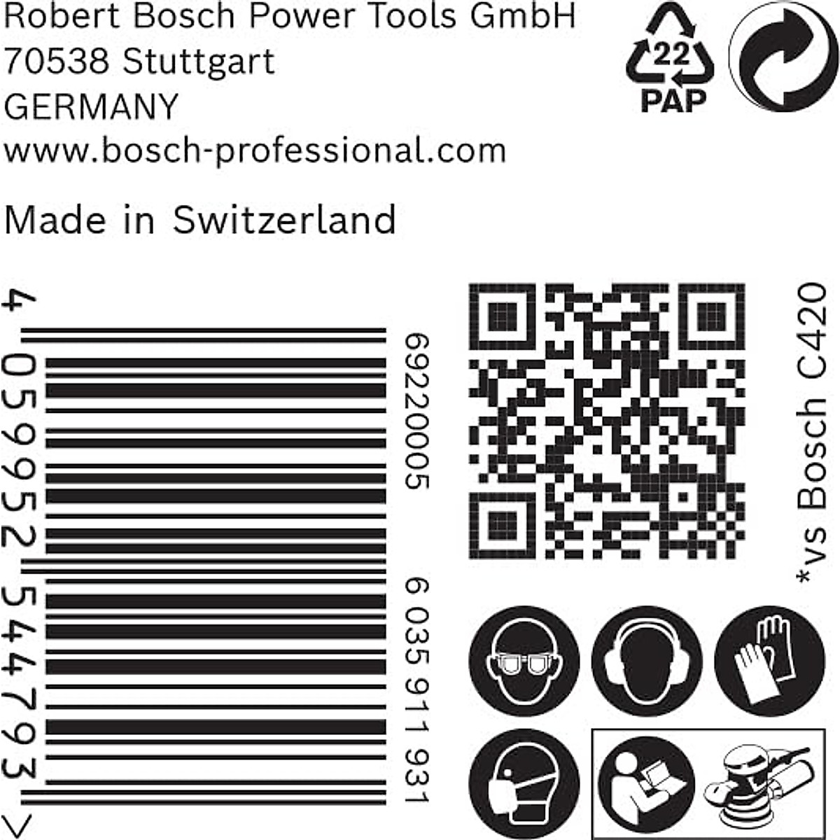 Bosch Professional 50x Expert C470 Sandpaper (Ø 150 mm, Grit 180, Accessories Orbital Sander)