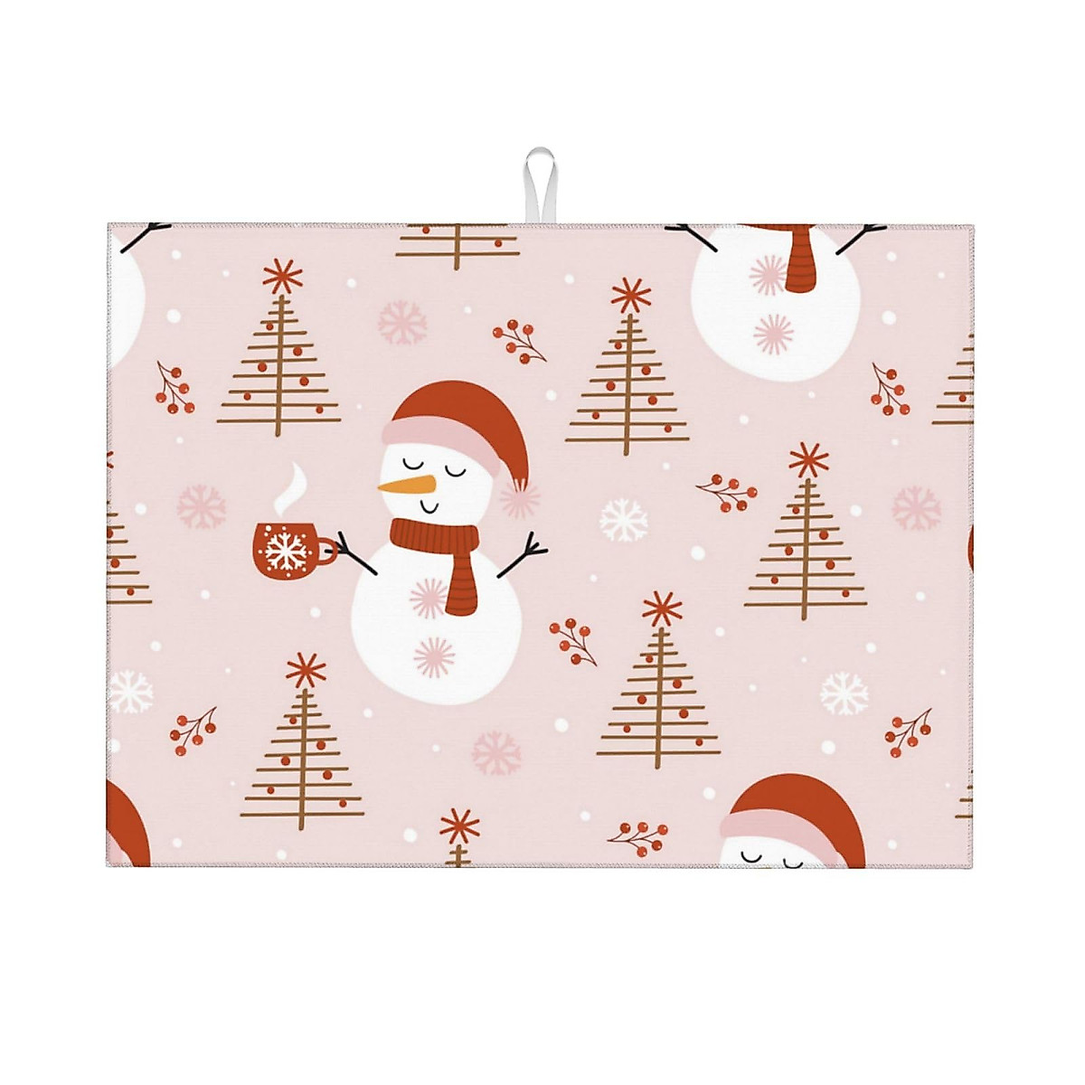 Microfiber Dish Drying Mat For Kitchen Counter 18'' X 24'' Santa Claus Print Absorbent Dish Draining Mat Medium